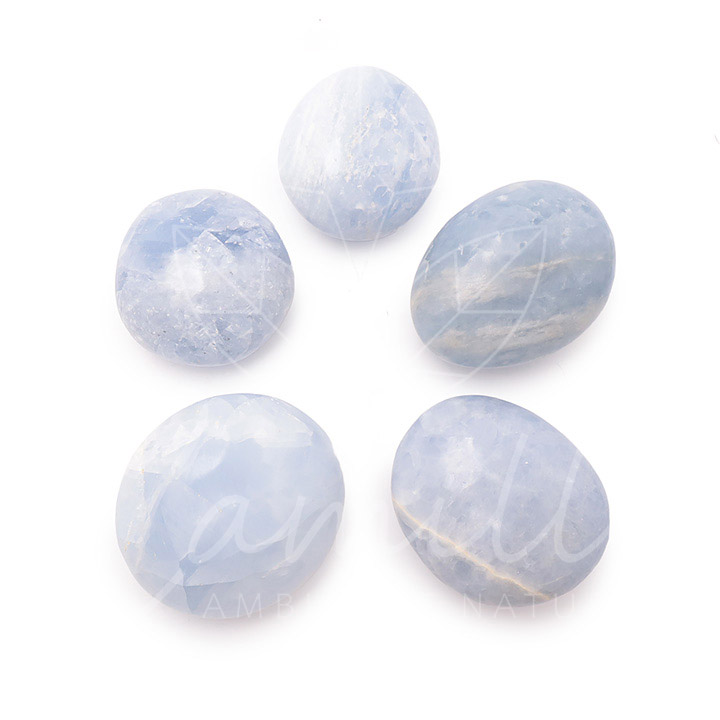 GALET CALCITE BLEUE A TAILLE 2 (LOT 1KG)