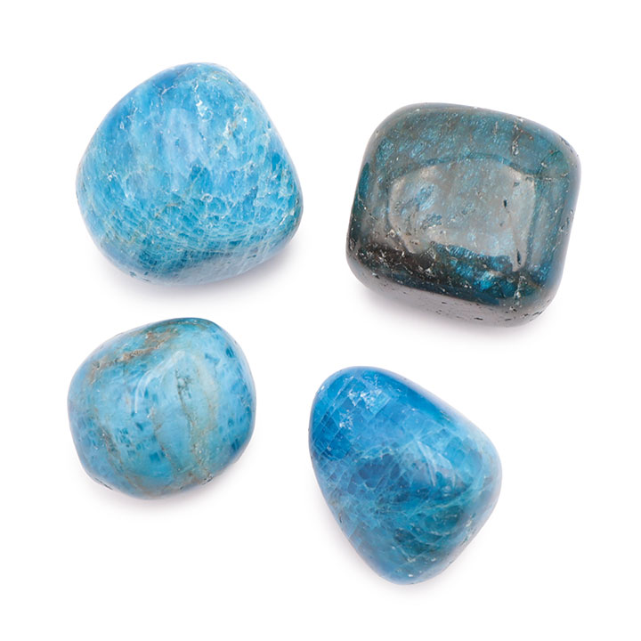 PIERRE ROULEE APATITE BLEUE MADAGASCAR AA 30 À 40MM (LOT 200G)